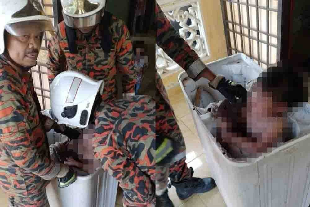 Quick thinking firefighters save child stuck in washing machine - Sinar ...