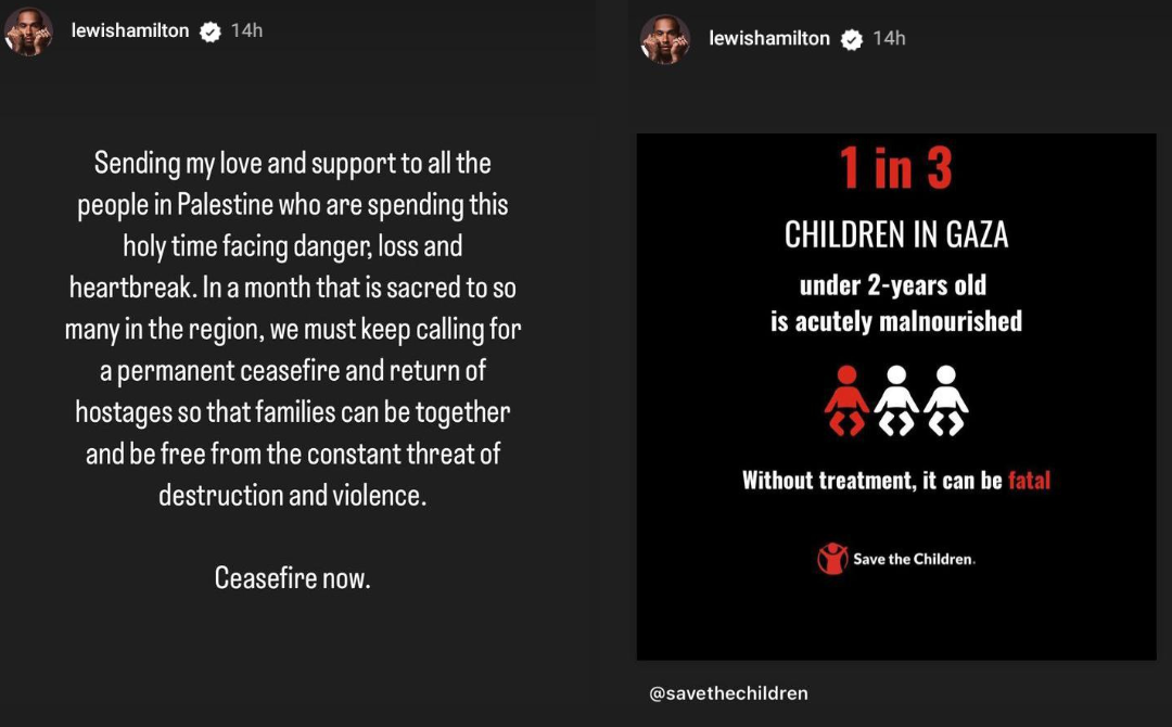 Mass killing in Gaza: 'Ceasefire now' - Lewis Hamilton - Sinar Daily