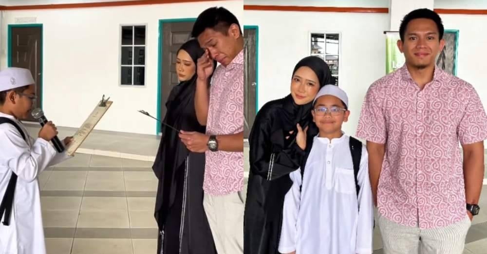 Fatin Afeefa, suami hantar anak lelaki ke tahfiz, momen baca ikrar ...