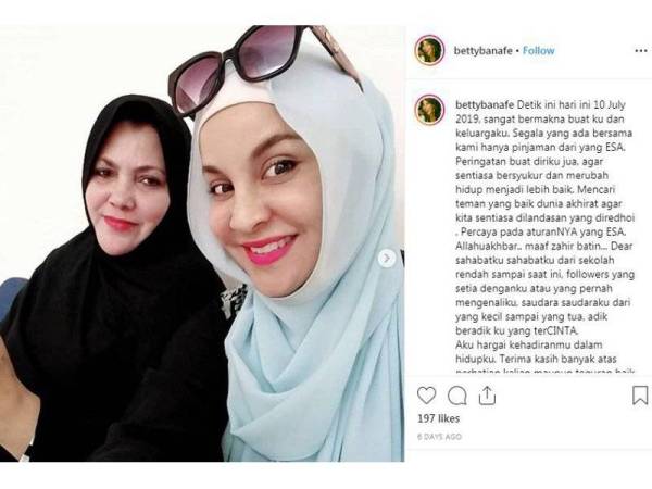 Tiada lagi keserasian, Betty Banafe bercerai 10 Julai lalu - Sinar Harian