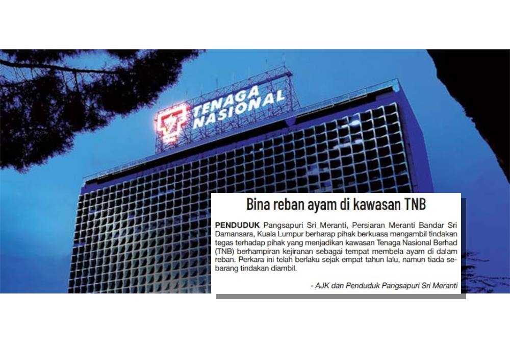 TNB keluar notis, roboh reban ayam di kawasan seliaannya - Sinar Harian