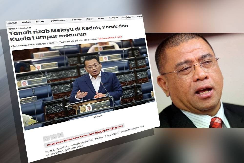 Tanah Rizab Melayu di Perak tunjuk trend meningkat - Saarani - Sinar Harian