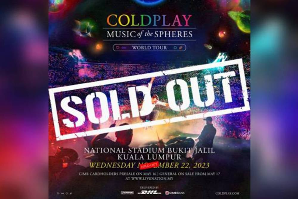 Tiket Coldplay 'sold out' - Sinar Harian