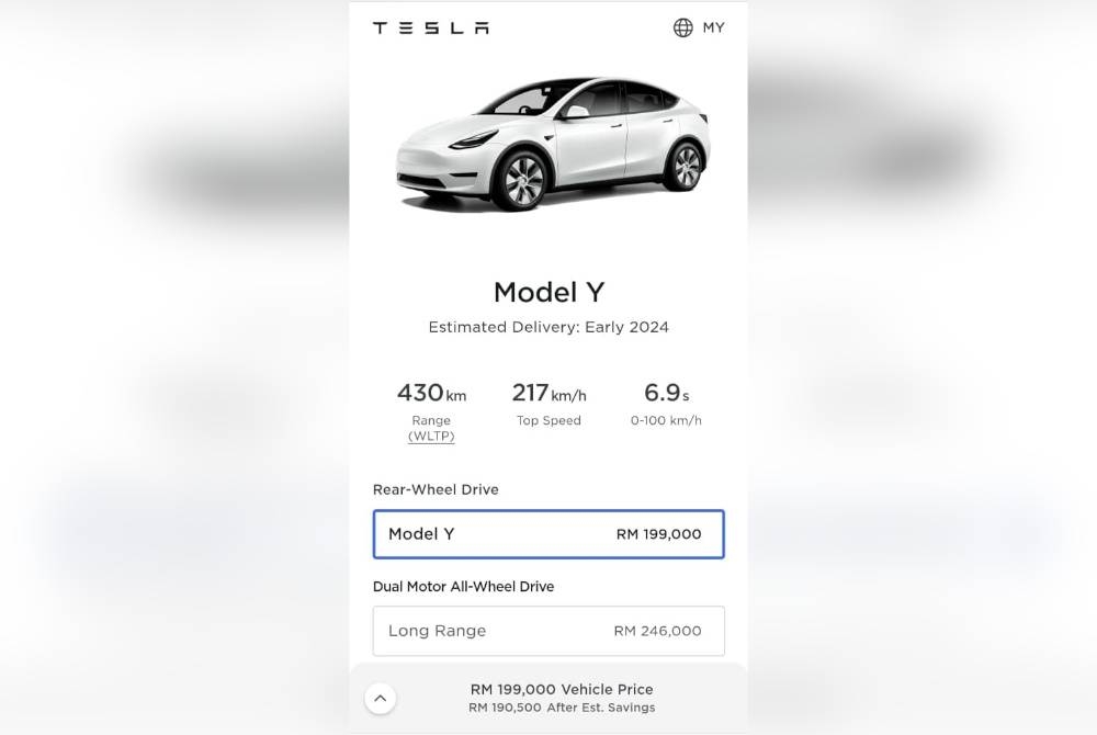 Tesla buka tempahan Model Y di Malaysia bermula RM199,000 - Sinar Harian