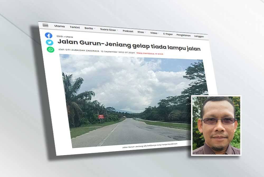 Permohonan lampu di Jalan Gurun-Jeniang telah diusahakan - Sinar Harian