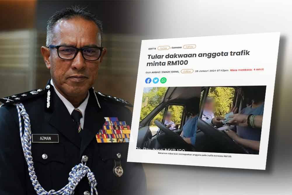 JSPT siasat video tular dakwa anggota polis trafik minta RM100 - Sinar ...