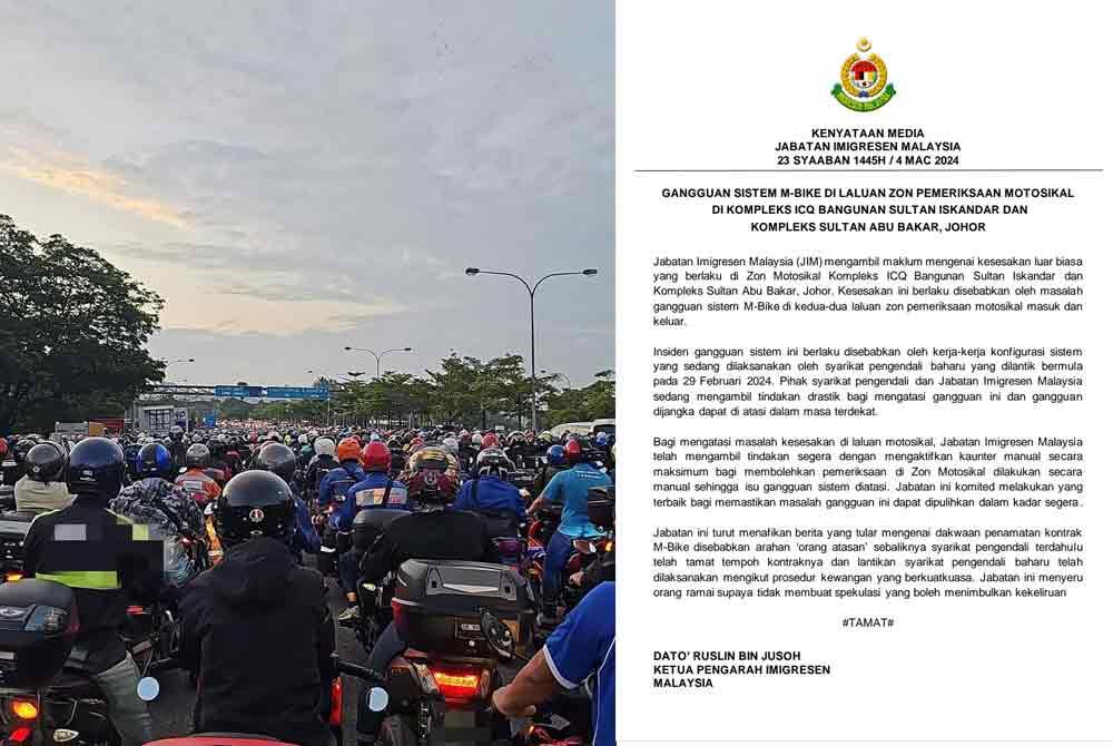 Gangguan sistem M-bike punca zon motosikal CIQ BSI, KSAB sesak - JIM ...