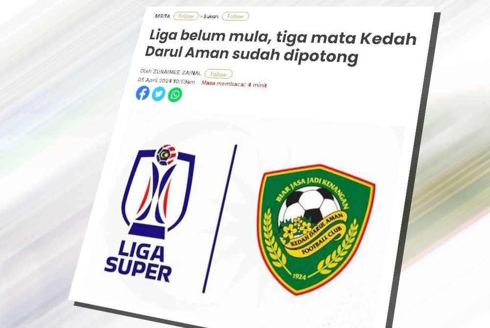 KDA FC tidak dibenarkan daftar pemain baharu - Sinar Harian