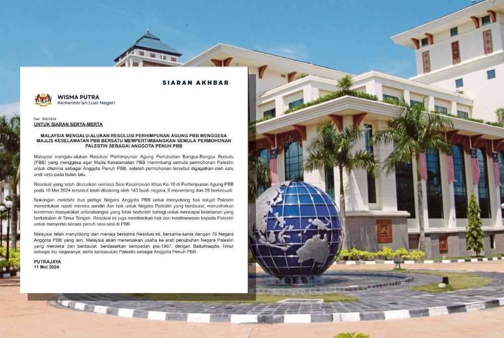 Malaysia mengalukan keputusan PBB, timbang keanggotaan penuh Palestin ...