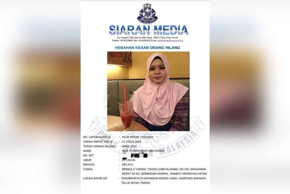 Polis kesan wanita hilang selepas cari kerja di Kuala Lumpur - Sinar Harian