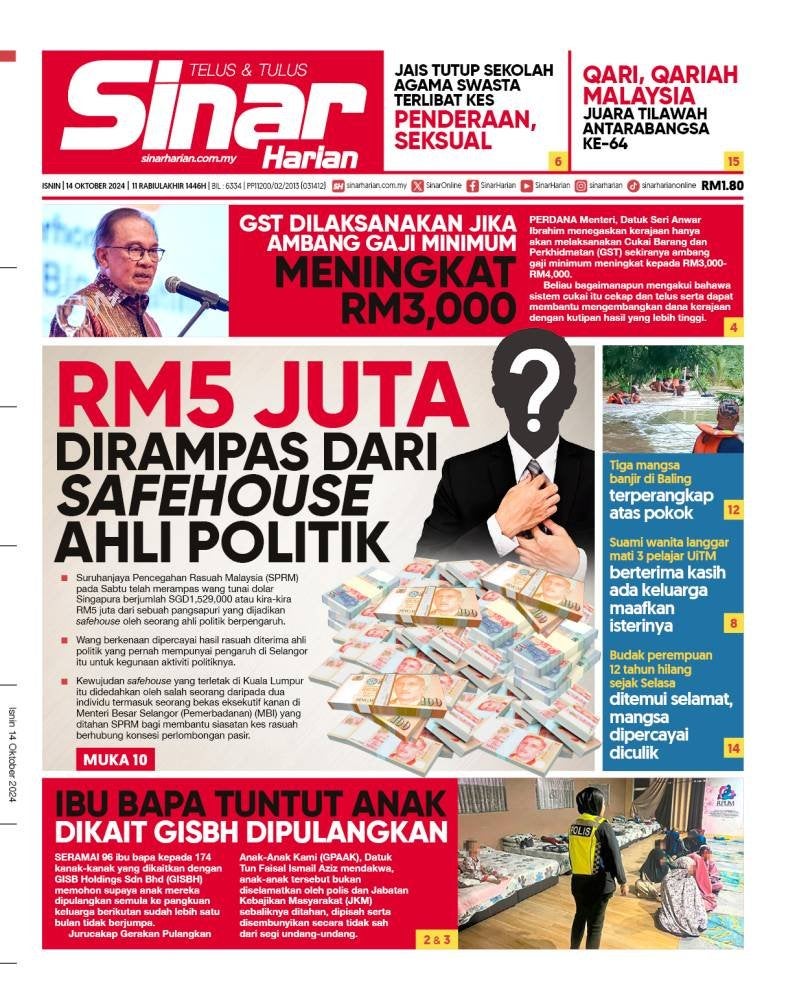 SINAR HARIAN 14 OKTOBER 2024 - Sinar Harian