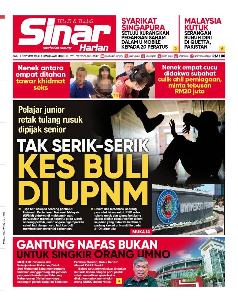 SINAR HARIAN 11 NOVEMBER 2024 - Sinar Harian