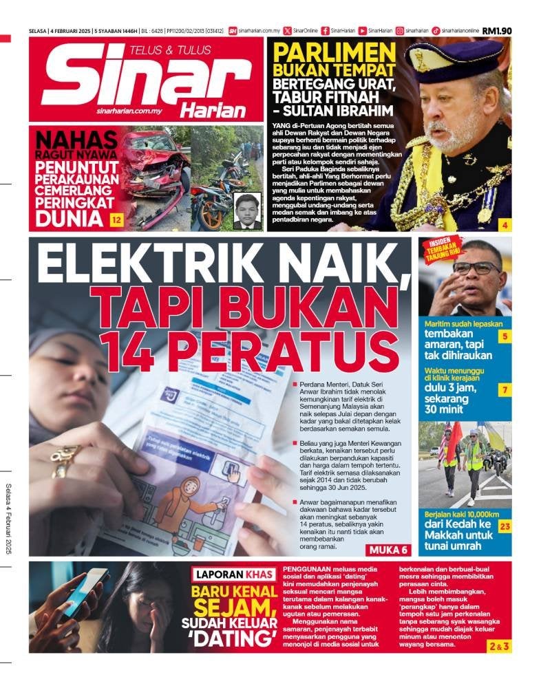 SINAR HARIAN 4 FEBRUARI 2025 - Sinar Harian