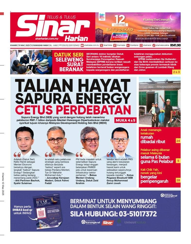 SINAR HARIAN 13 MAC 2025 - Sinar Harian