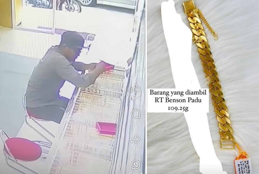 Pura-pura nak beli emas, lelaki larikan rantai tangan bernilai RM50,000 ...