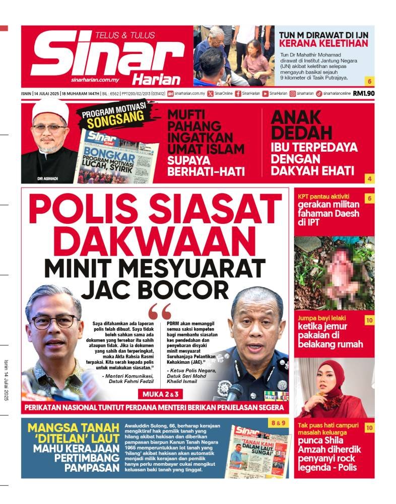 SINAR HARIAN 14 JULAI 2025 - Sinar Harian