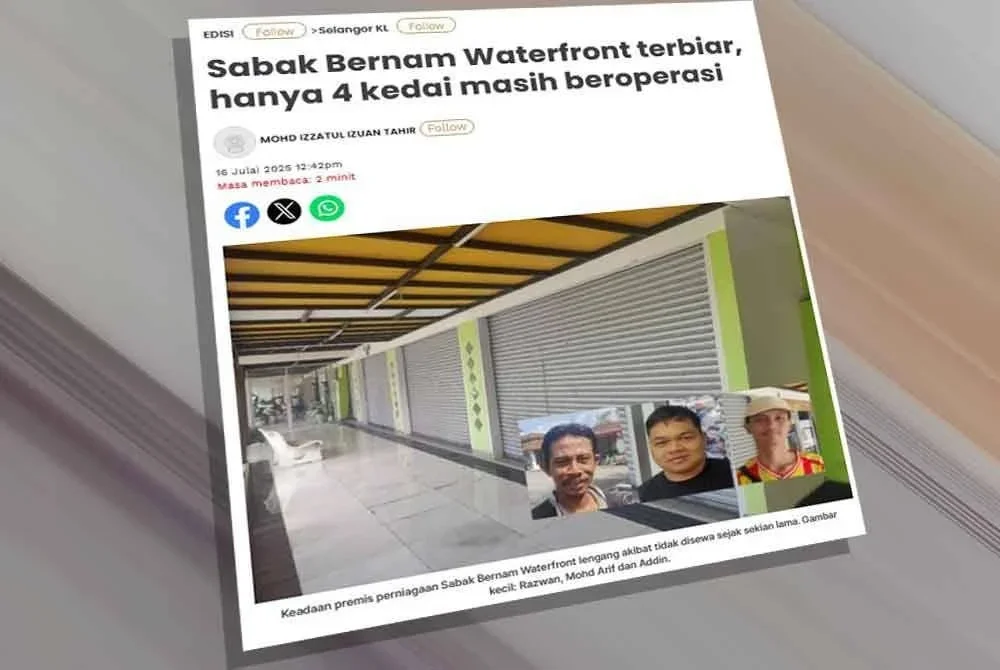 Sabak Bernam Waterfront terbiar bukan di bawah seliaan MDSB - Sinar Harian