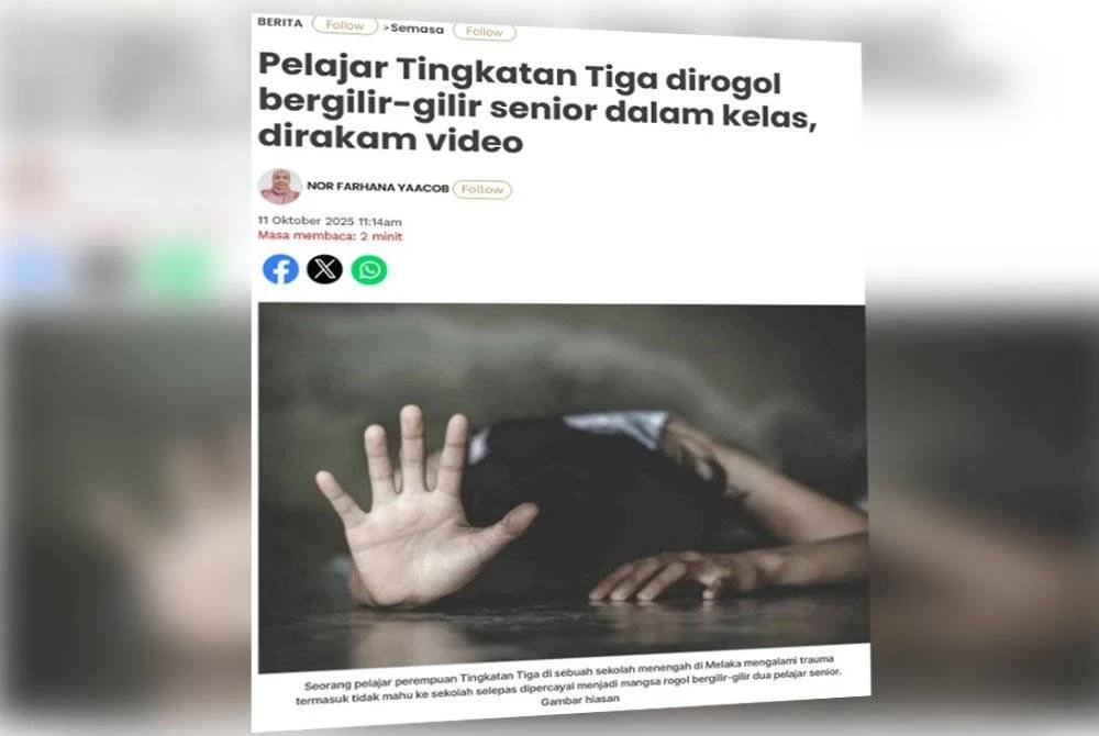 Empat suspek rogol pelajar Tingkatan Tiga di dalam kelas direman ...