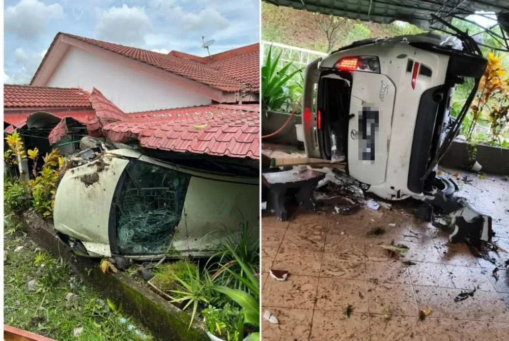 Myvi terbabas, terjunam rempuh rumah penduduk - Sinar Harian