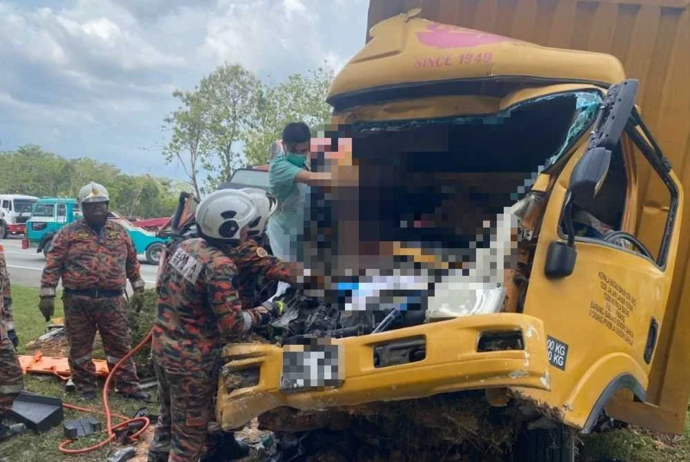 Pemandu lori maut, tiga cedera nahas beberapa kenderaan di Behrang-Slim ...