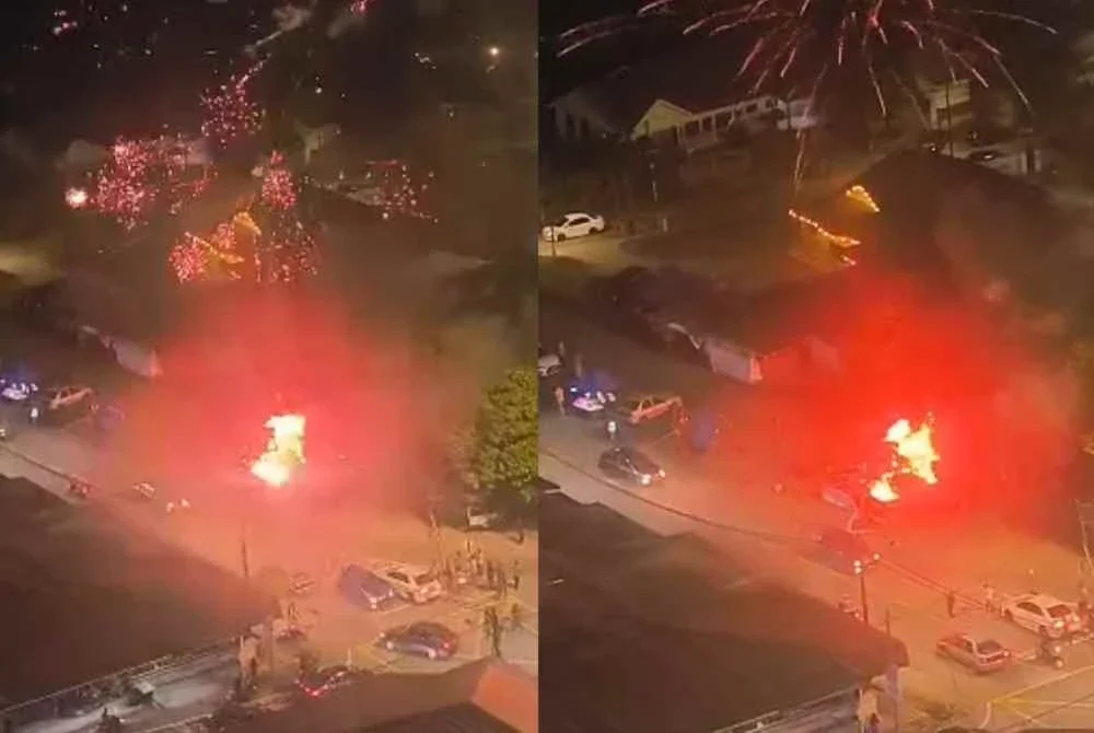 Khemah jual mercun terbakar, kereta dan 'food truck' turut musnah ...
